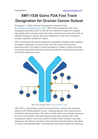 Xmt 1536 gains fda fast track designation for ovarian cancer subset | PDF