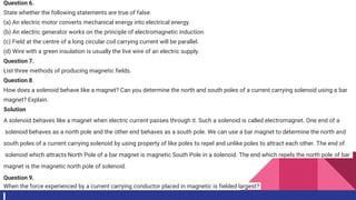 Magnetic effects of_electric_current(_ncert_questions) | PPT