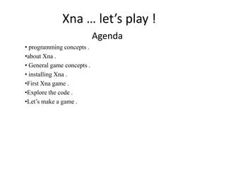 introduction to Xna | PPT