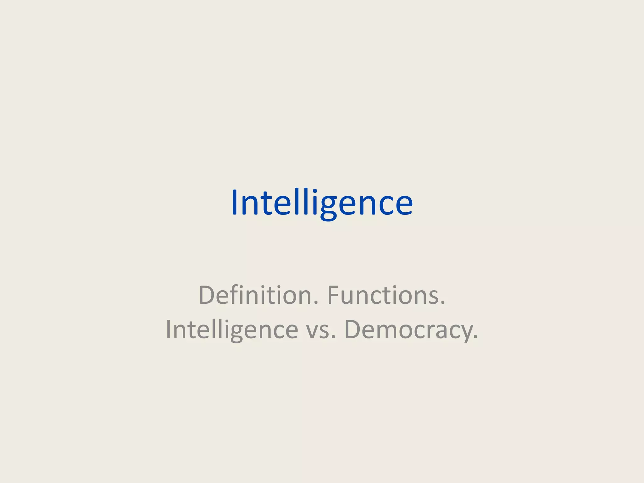 C8 - Intellegence | PDF