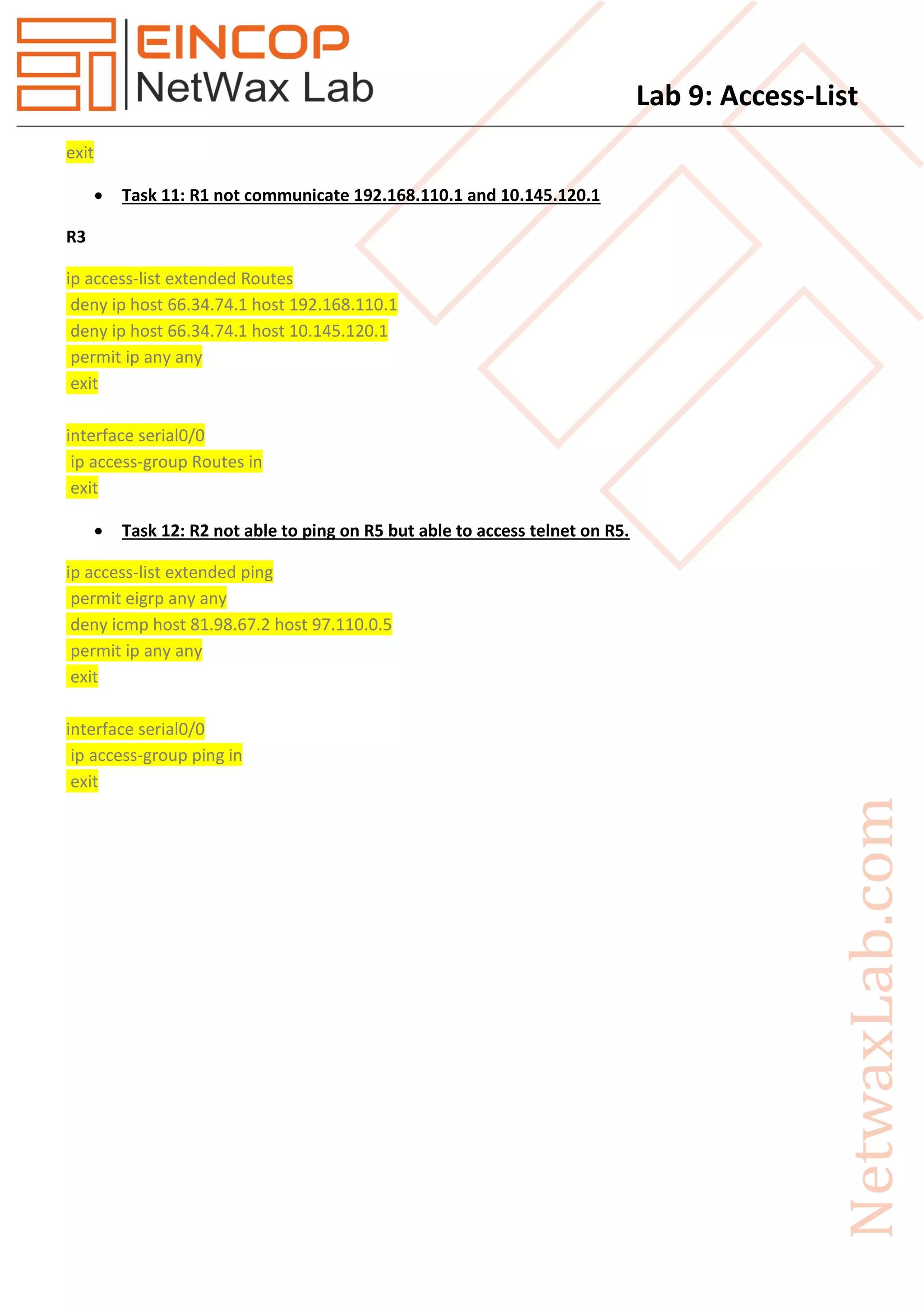 Nxll09 access list | PDF