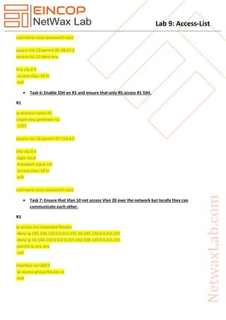 Nxll09 access list | PDF