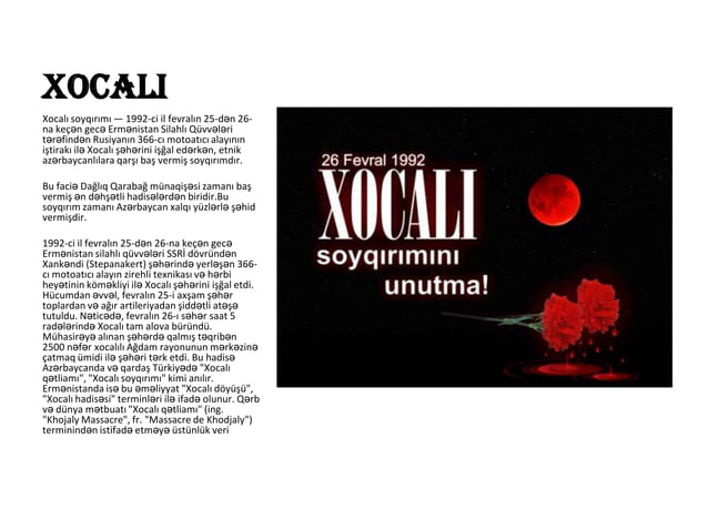 Xocali soyqirimi!!! | PPTX