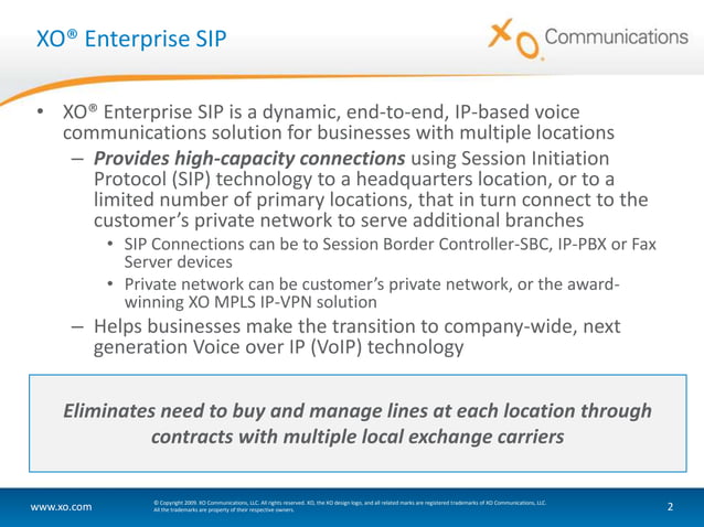 XO Enterprise SIP | PPTX | Computer Networking | Computing