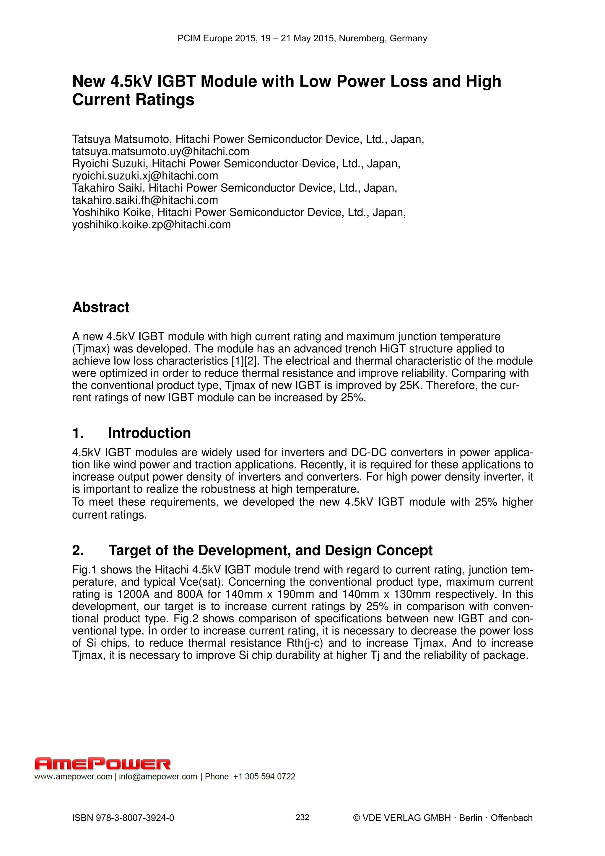 New 4.5 kv HITACHI IGBT | PDF