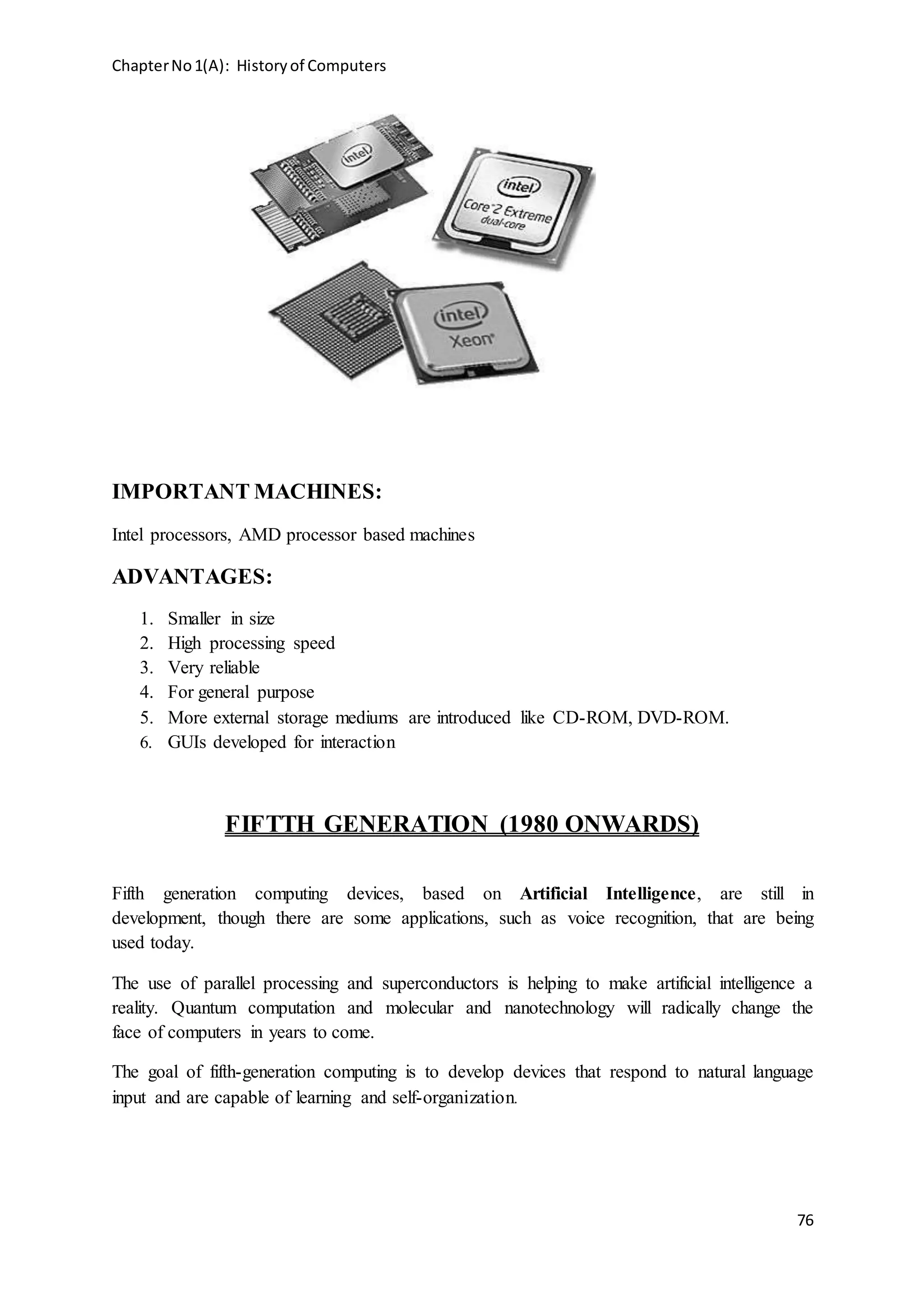 The Five Generations of Computers | PDF