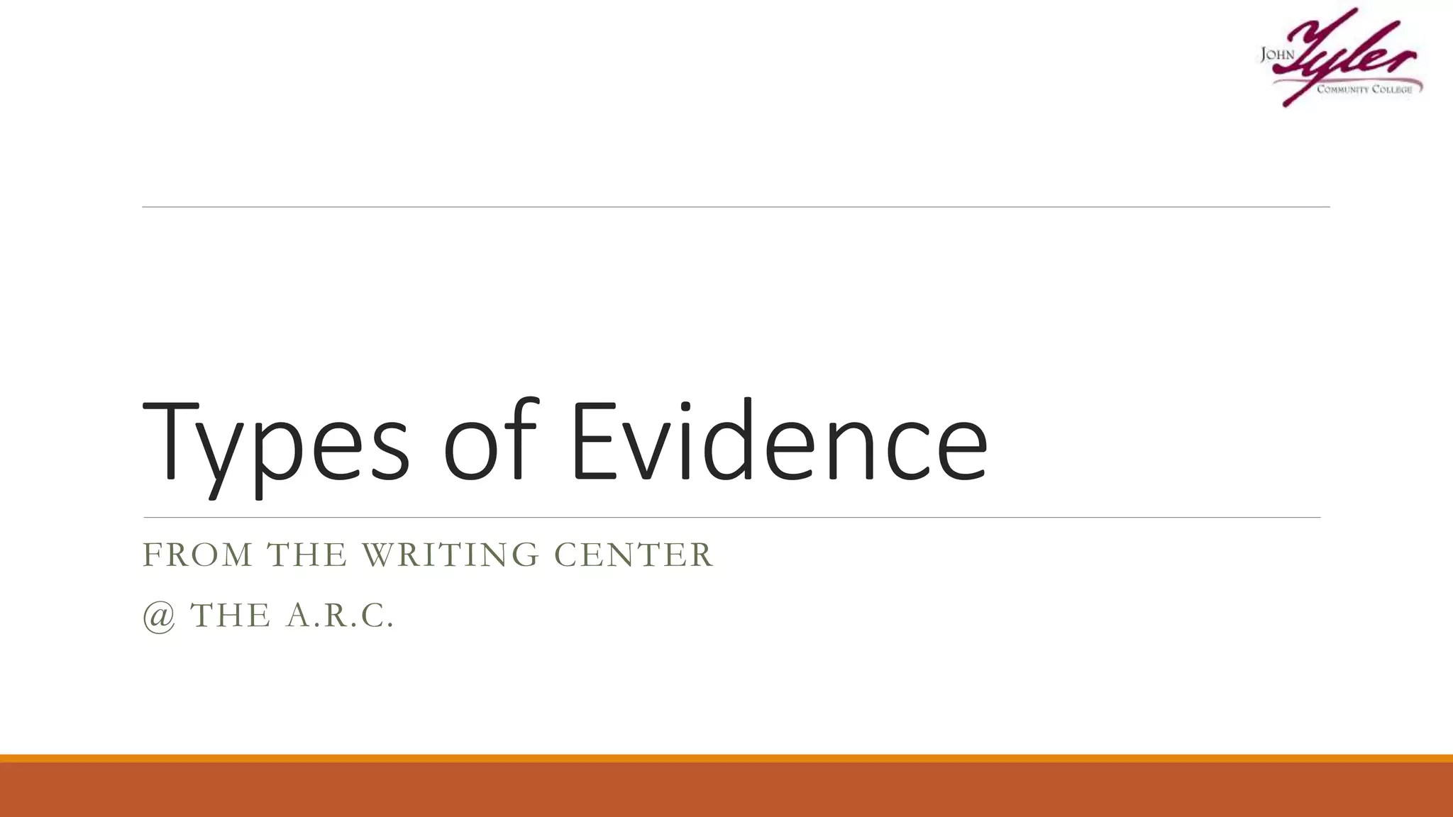 Types of evidence | PPTX