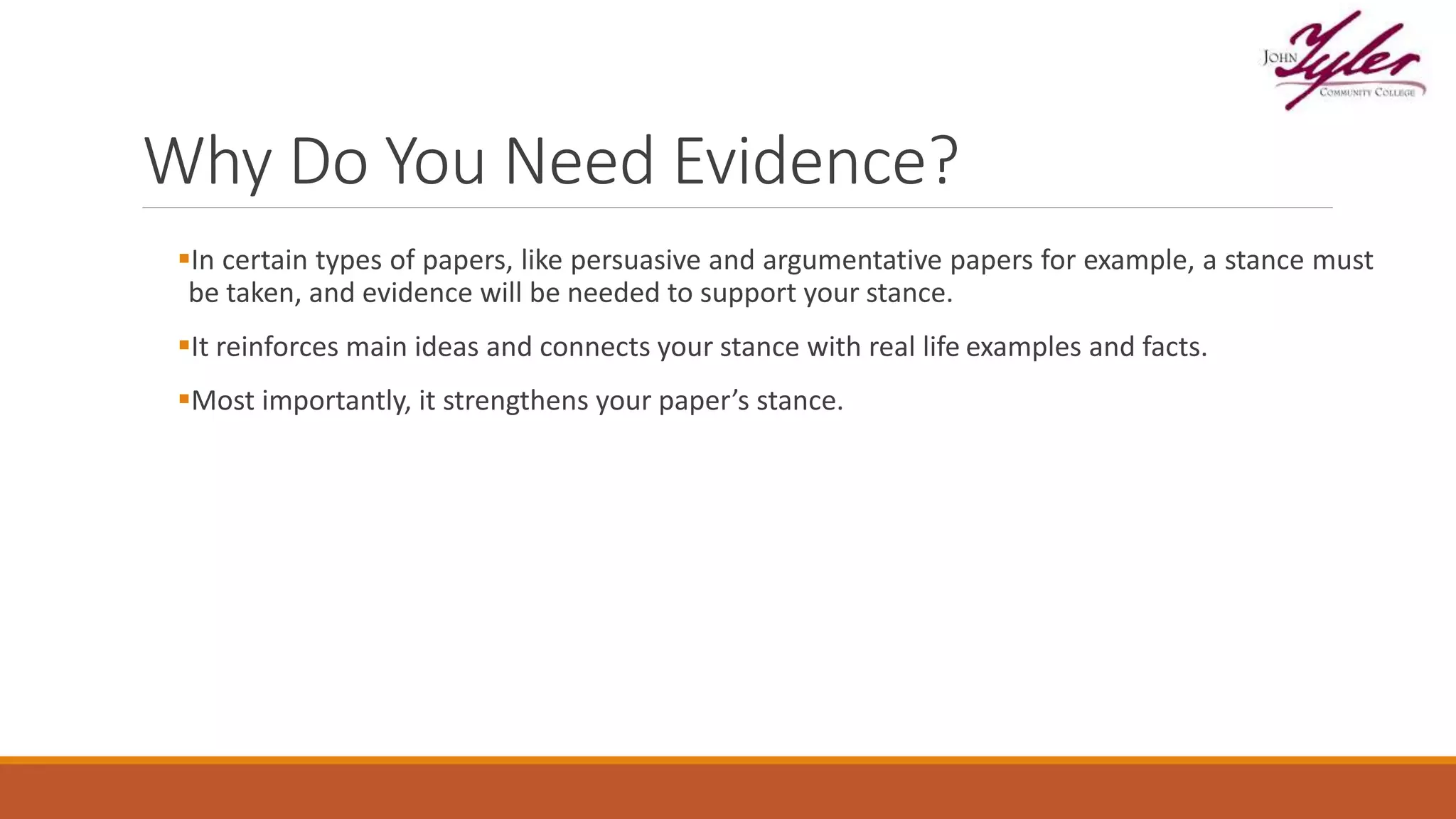 Types of evidence | PPTX