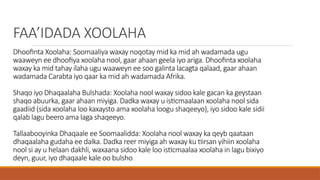 Xoolaha nool ee ladhaqdo marwalaba uun d | PPTX