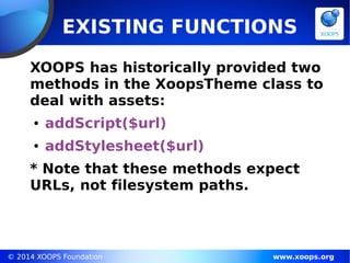 XOOPS 2.6.0 Assets Management using Assetic | PPT