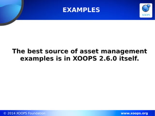 XOOPS 2.6.0 Assets Management using Assetic | PPT