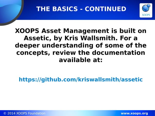 XOOPS 2.6.0 Assets Management using Assetic | PPT