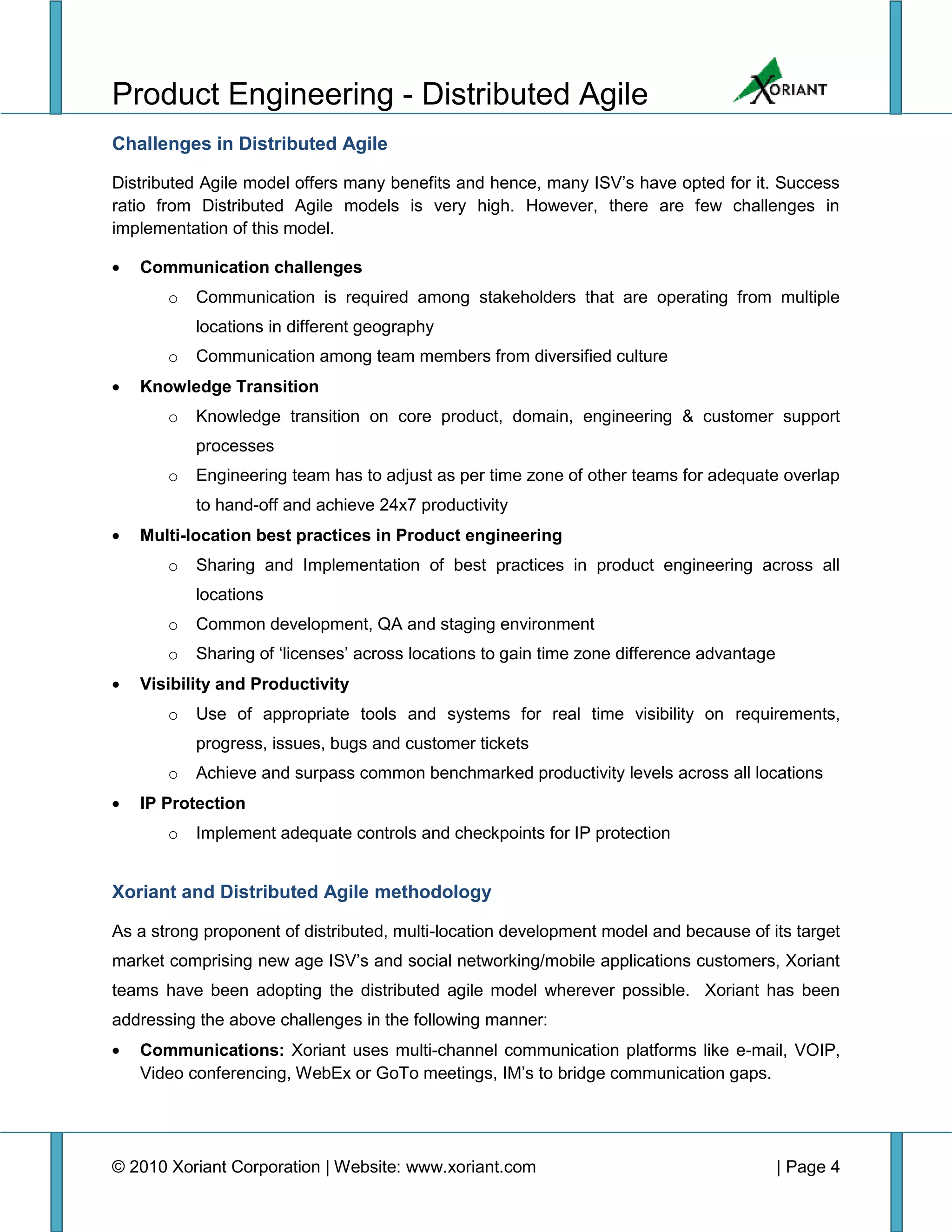 Product Engineering - Distributed Agile | PDF