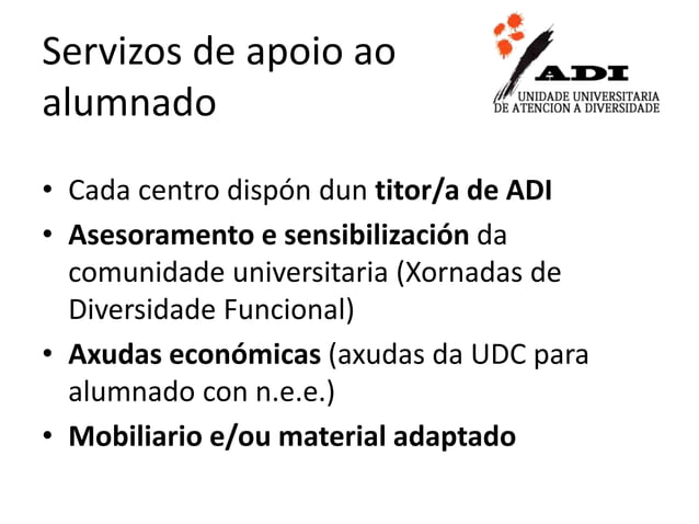 Servizos do CUFIE ao alumnado da UDC | PPT