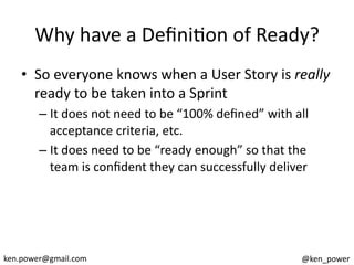 Definition of Ready (XP2011) | PDF