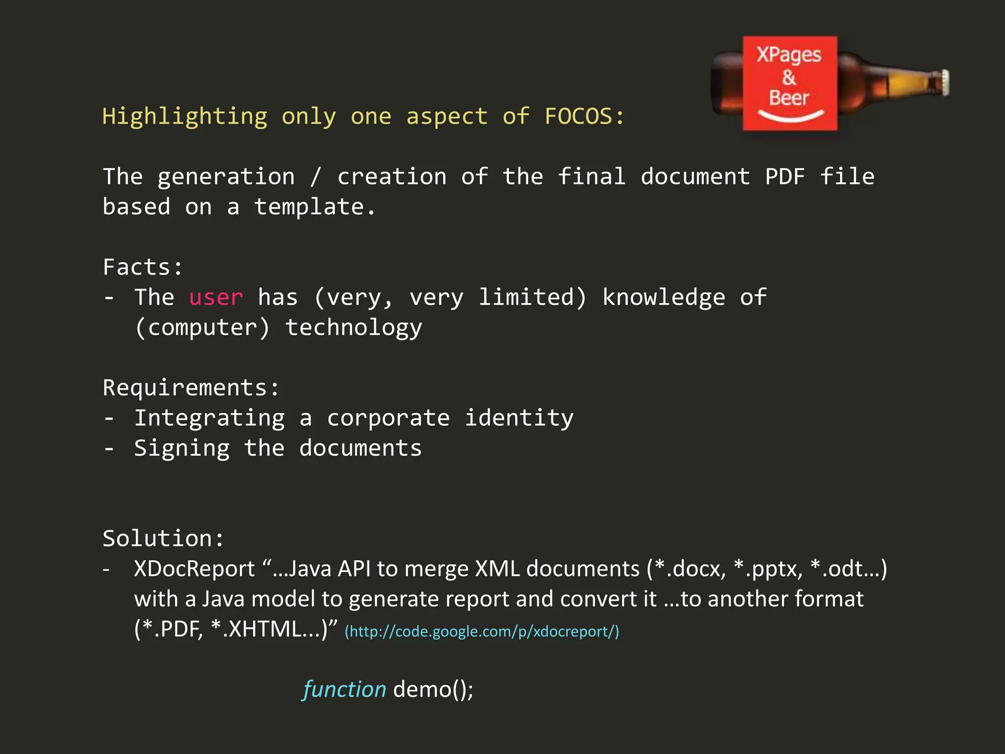 XPages * XDocReport = X3 | PPTX