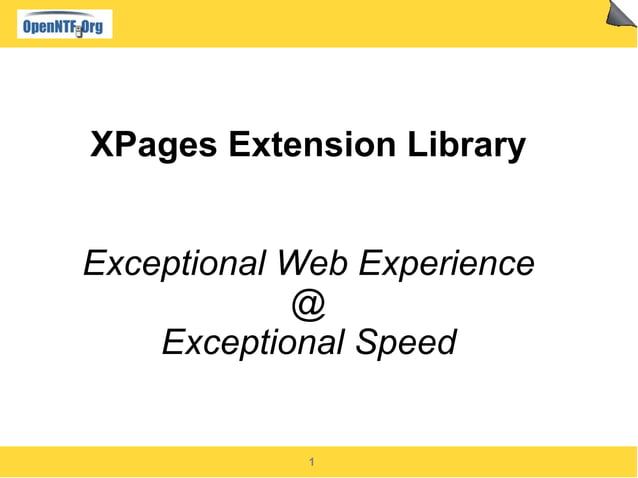 XPages Extension Library slides | PPT