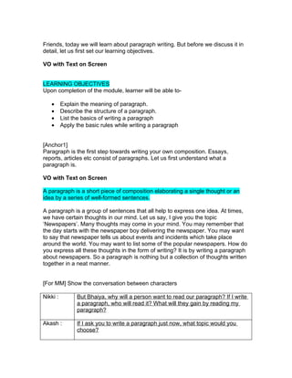 X paragraph writing_1 | DOC