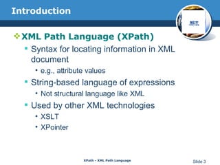 XPath - XML Path Language | PPT
