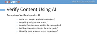 Artificia Intellicence and XPath Extension Functions | PPT