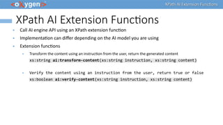 Artificia Intellicence and XPath Extension Functions | PPT