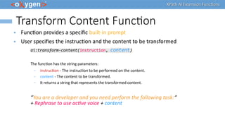 Artificia Intellicence and XPath Extension Functions | PPT