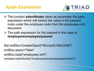 Xpath injection in XML databases | PPTX | Web Design and HTML | Internet