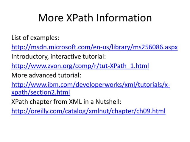 XPath Introduction | PPTX | Web Design and HTML | Internet