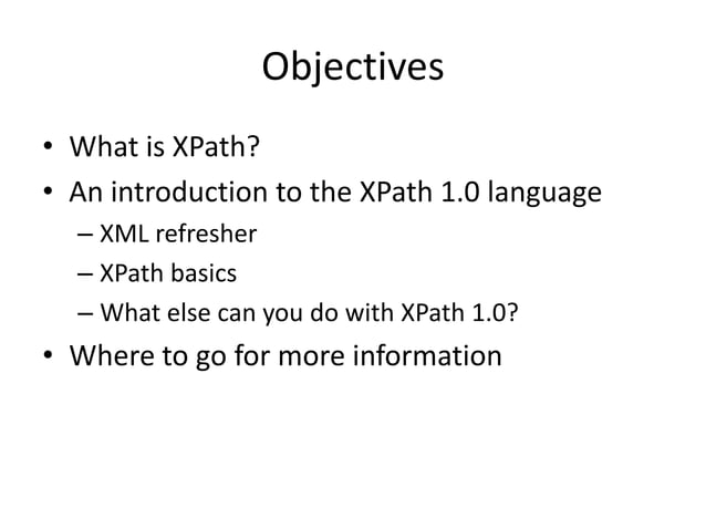 XPath Introduction | PPTX | Web Design and HTML | Internet