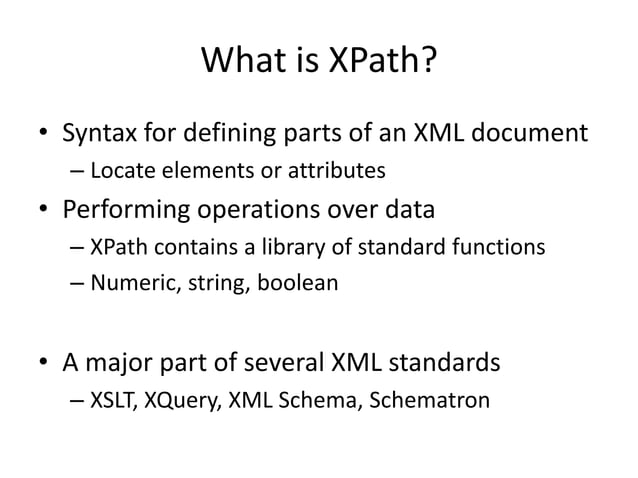 XPath Introduction | PPTX | Web Design and HTML | Internet