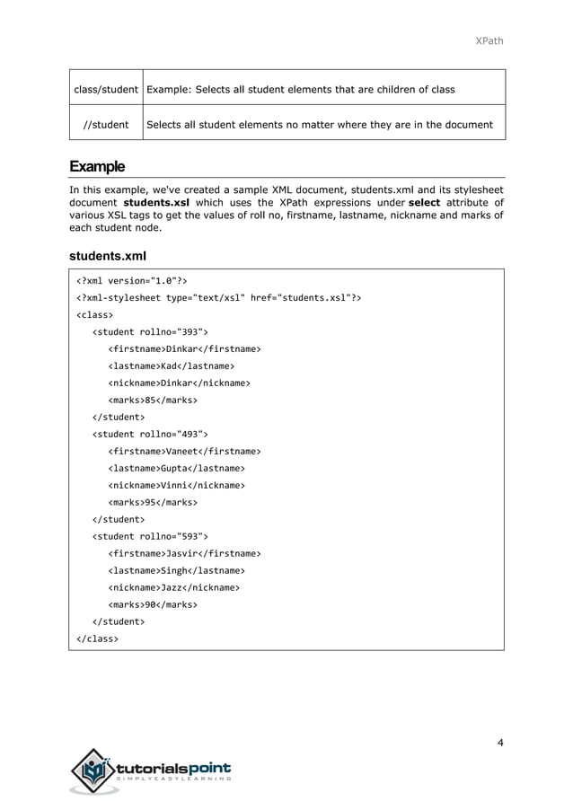 Xpath tutorial | PDF