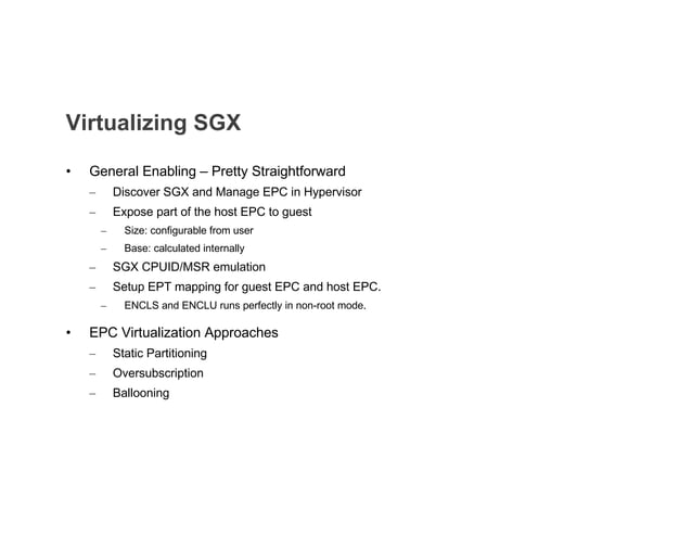 XPDDS17: Introduction to Intel SGX and SGX Virtualization - Kai Huang, Intel | PDF