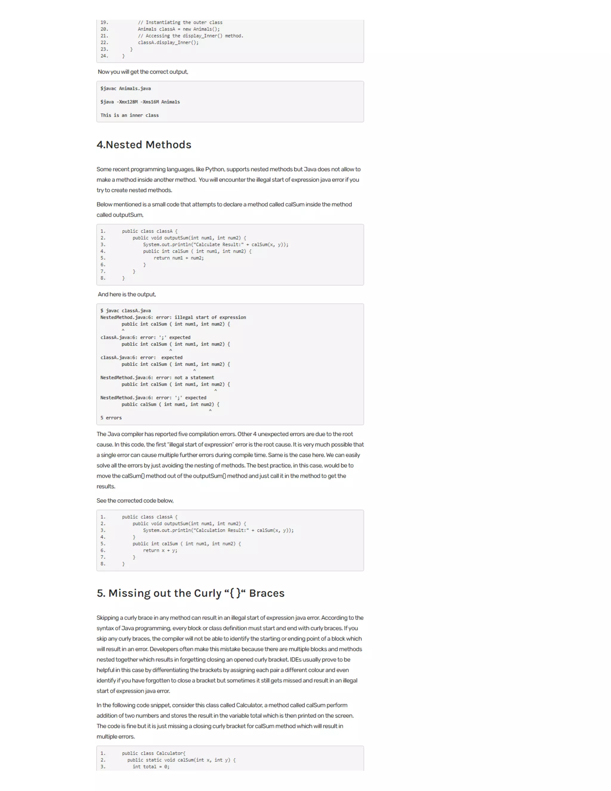 How To Fix An Illegal Start Of Expression In Java | PDF How To Fix An Illegal Start Of Expression In Java | PDF