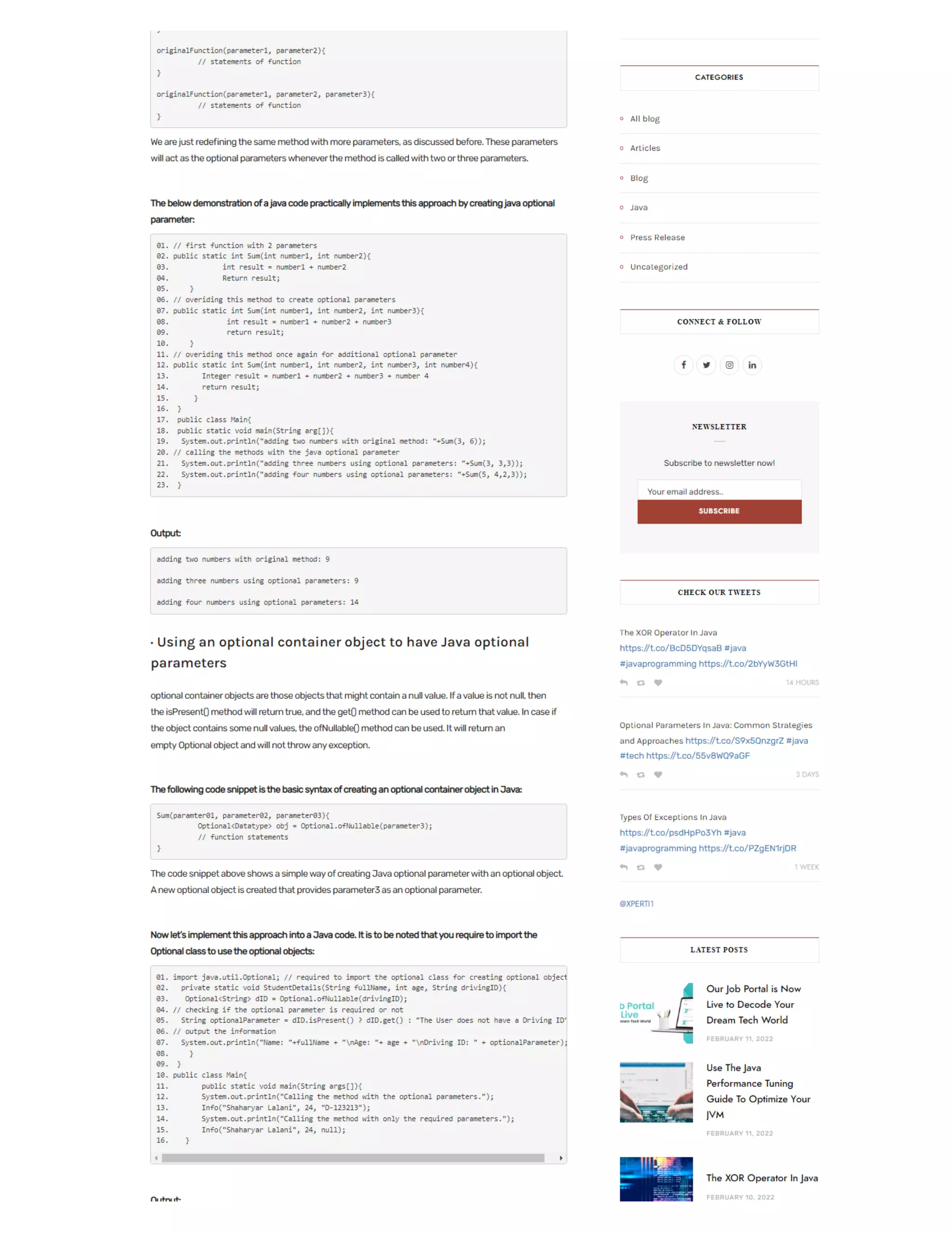 Optional Parameters In Java: Common Strategies and Approaches | PDF Optional Parameters In Java: Common Strategies and Approaches | PDF