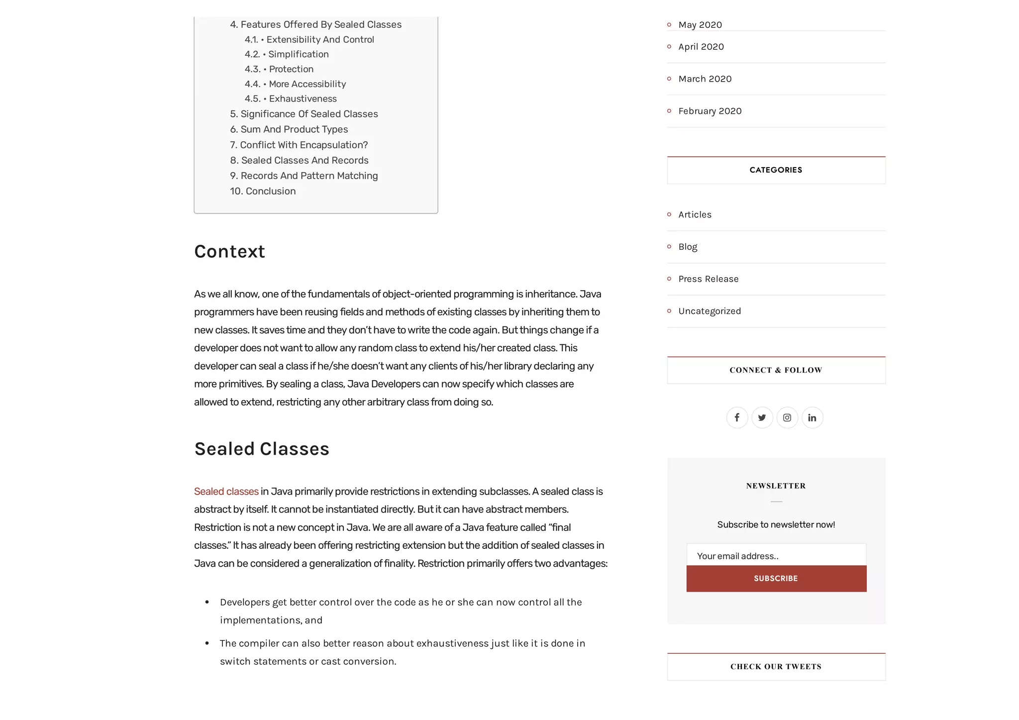 Java Feature Spotlight: Sealed Classes | PDF | Web Development | Internet