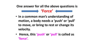 X science physics - laws of motion part 1 | PDF