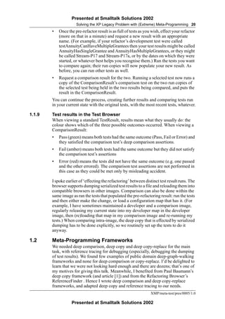 Solving the XP Legacy Problem with (Extreme) Meta-Programming | PDF