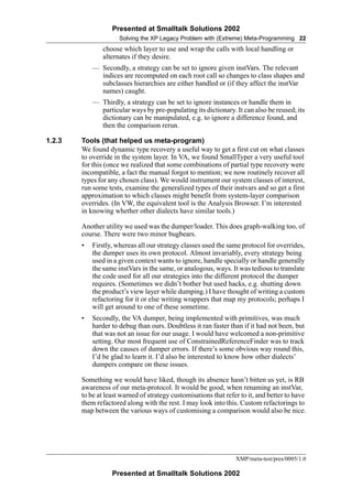 Solving the XP Legacy Problem with (Extreme) Meta-Programming | PDF