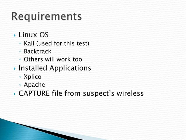 Wireless Investigations using Xplico | PPT