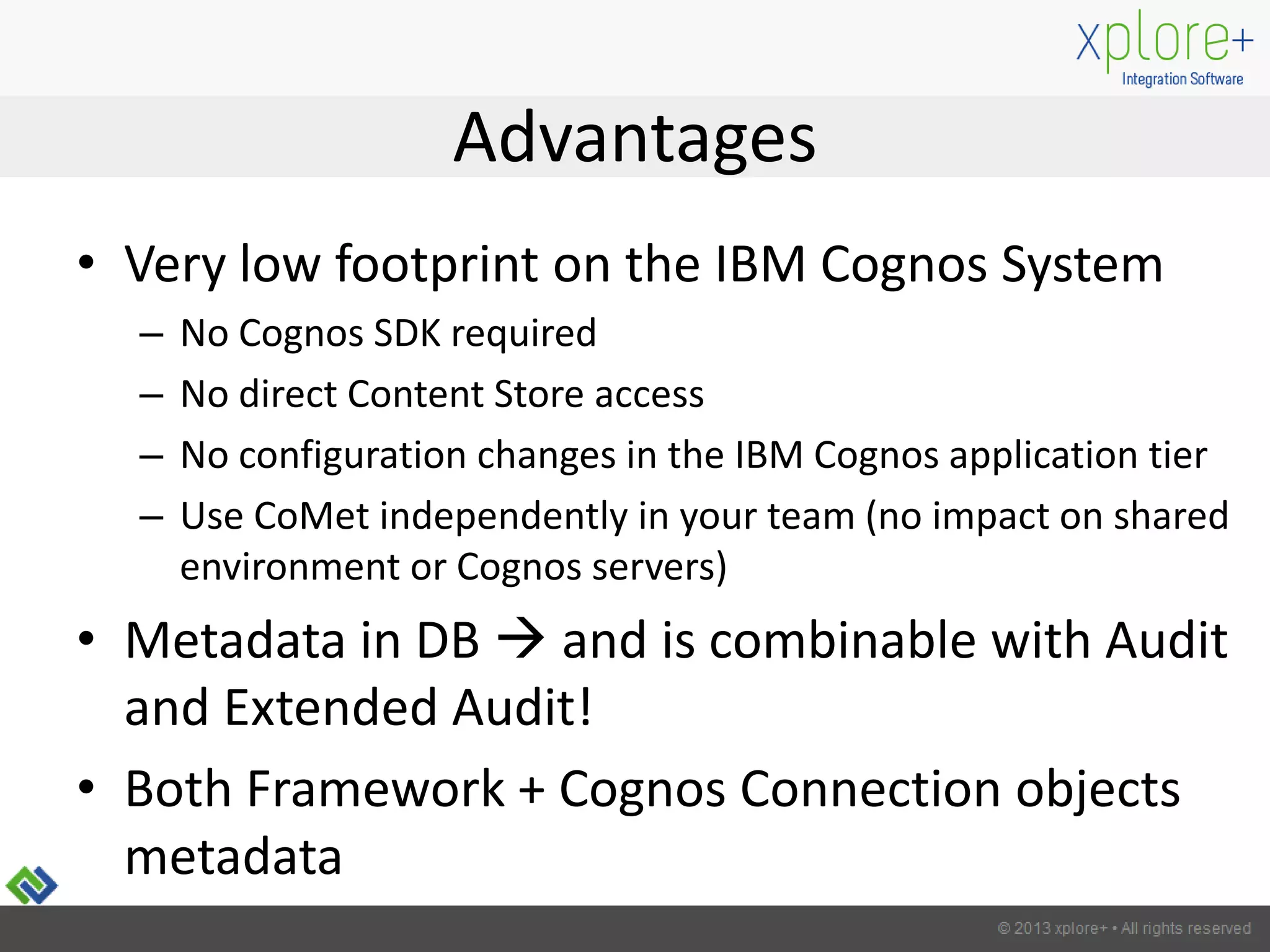 xplore+ Introduction CoMetReporter - IBM Cognos Metadata Reporting | PPT