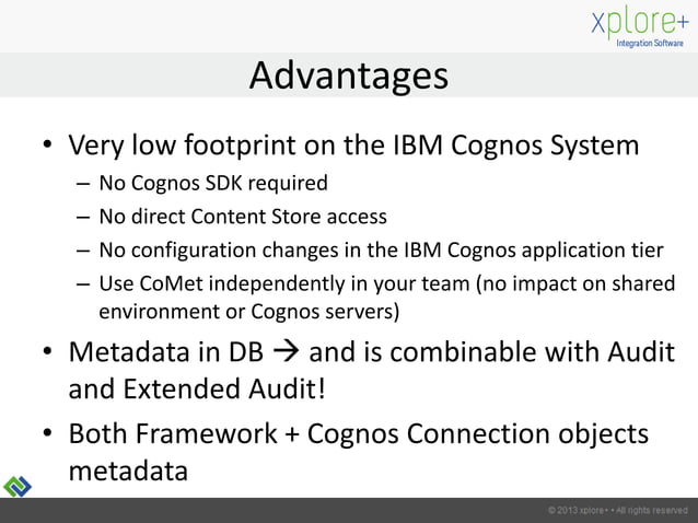xplore+ Introduction CoMetReporter - IBM Cognos Metadata Reporting | PPT
