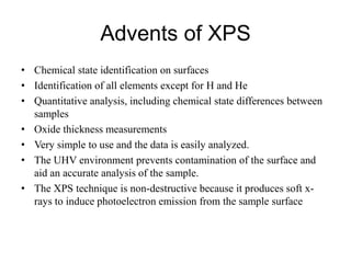 X--ray Photoelectron Sepctroscopy (XPS).ppt