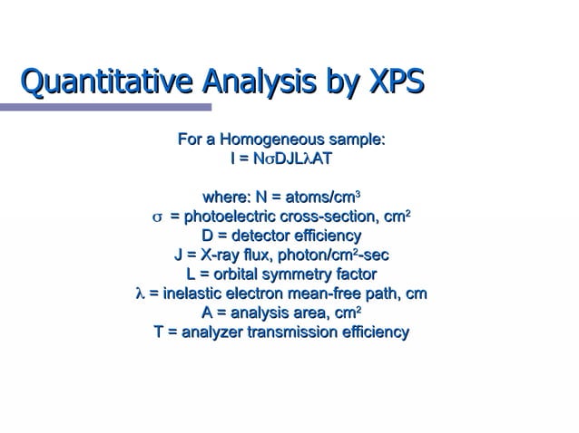 X-ray Photoelectron Spectroscopy (XPS) Class 99 | PPT