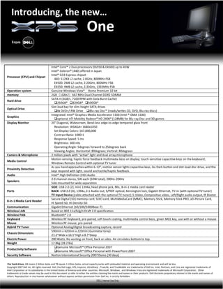 XPS™ One™ Sales Aid (2007 2-page flyer) | PDF