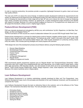 XP vs Lean vs FDD | PDF