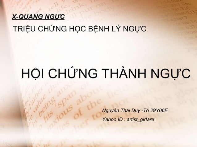 Xquang nguc hoi chung thanh nguc | PPT