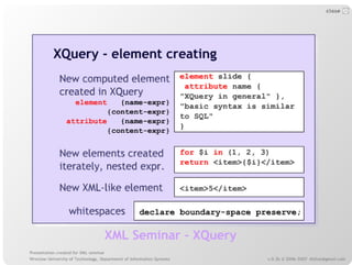 XQuery overview | PPT