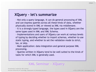 XQuery overview | PPT