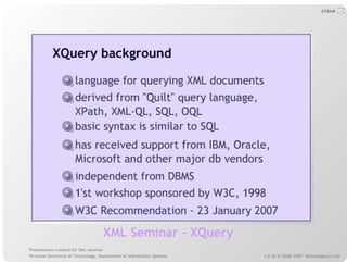 XQuery overview | PPT
