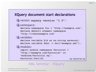 XQuery overview | PPT